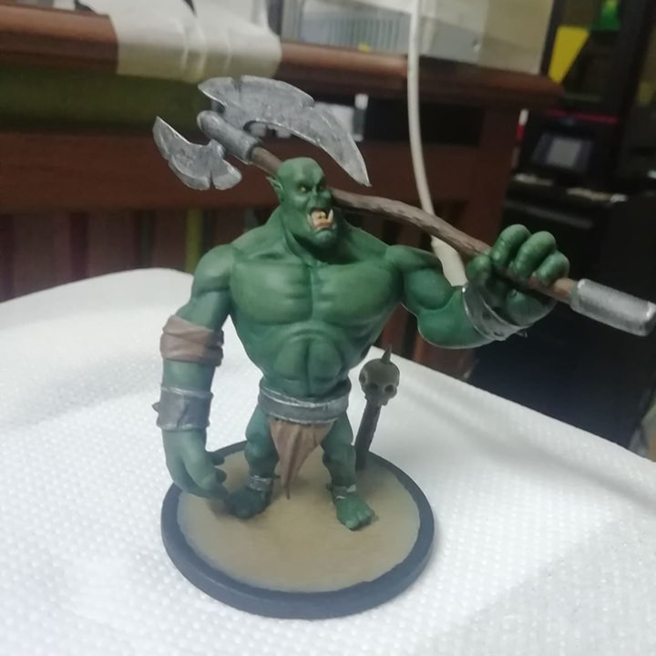 3D Printable Fantasy Orc miniature 3D print model by Davide Barba