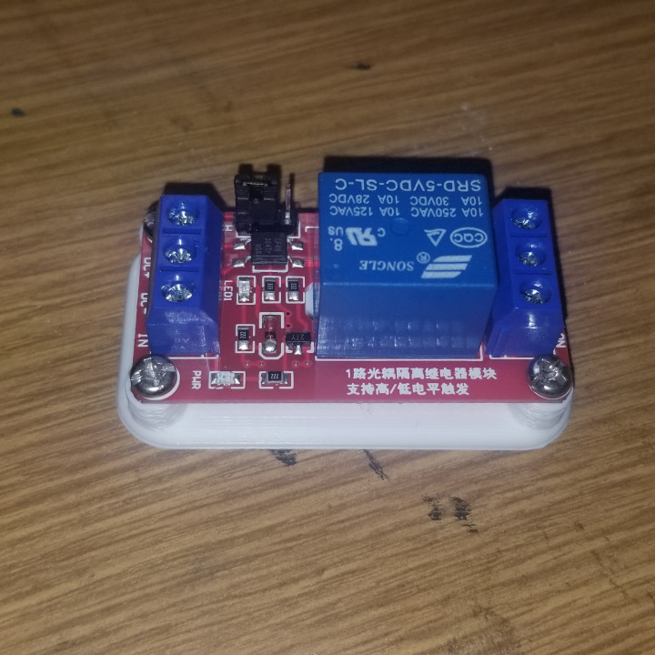 3D Printable HiLetGo 5v Relay Module Mount by GunGeek