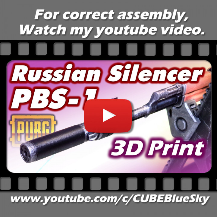 3D Printable Russian Silencer PBS-1 1/4 Scale by Sky Ha