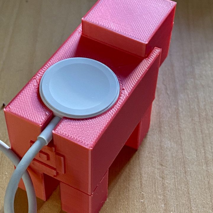 3D Printable Minecraft Pig Apple Watch Charger by Jerry Halstead
