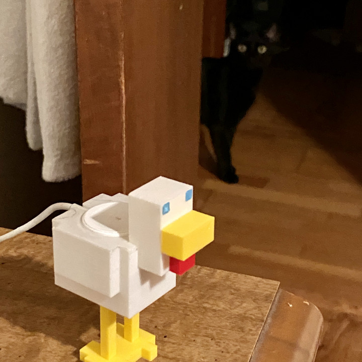 3D Printable Apple Watch Minecraft Chicken Charger by Jerry Halstead