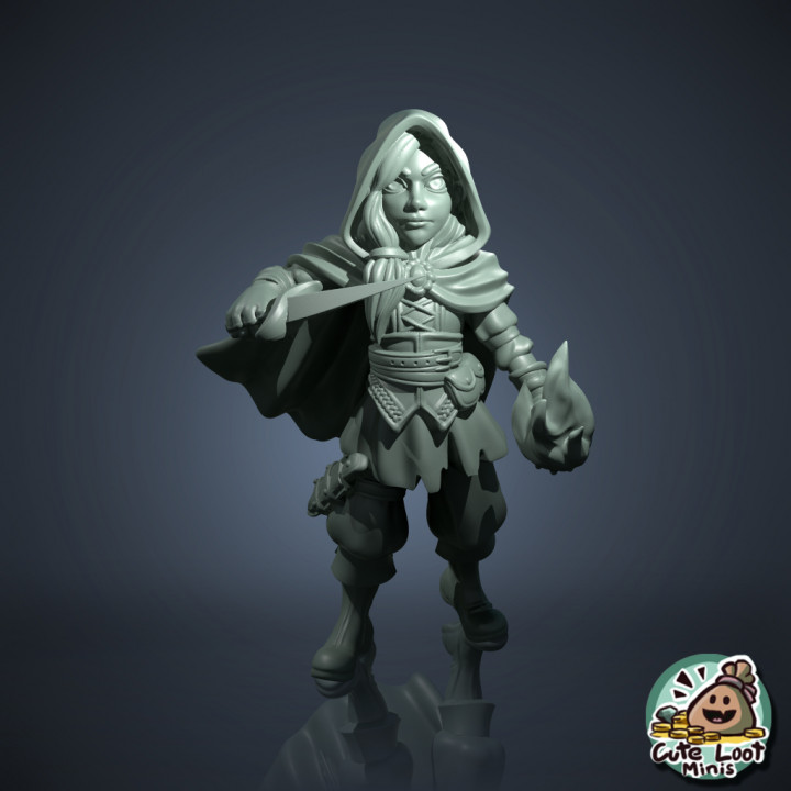 3D Printable Annalissa, Human Arcane Trickster by Keith Ebanks
