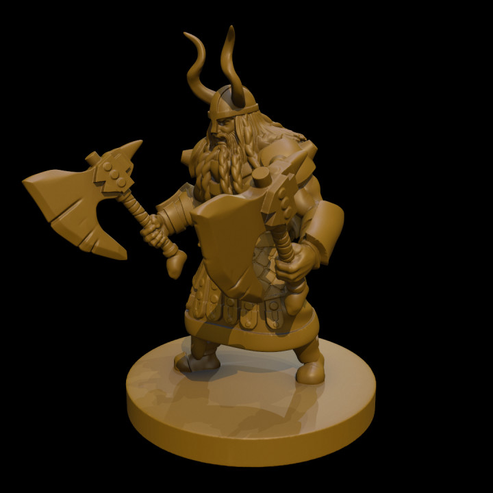 3D Printable Dwarf Warrior by Jeremy Smith