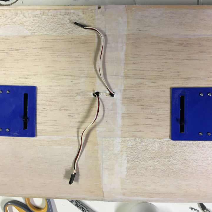 3D Printable Aileron Servo Tray by Tim Tyler