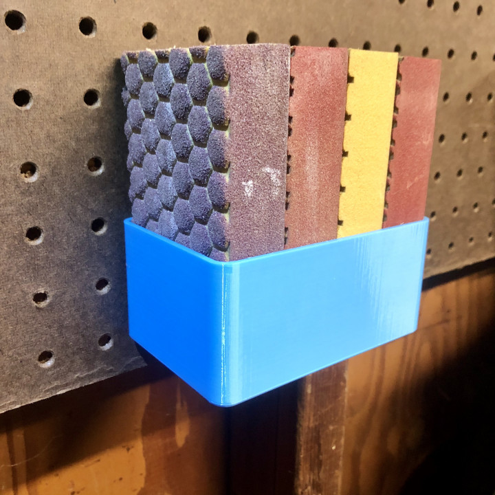 3D Printable Pegboard Sanding Sponge Caddy by Ashley Stillson