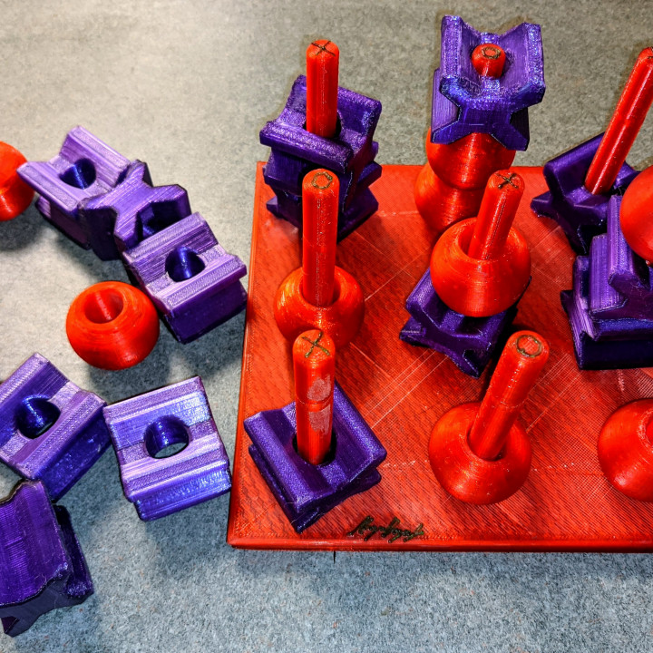 3D Printable 3D Tic Tac Toe by Roger W. Boyer Jr.