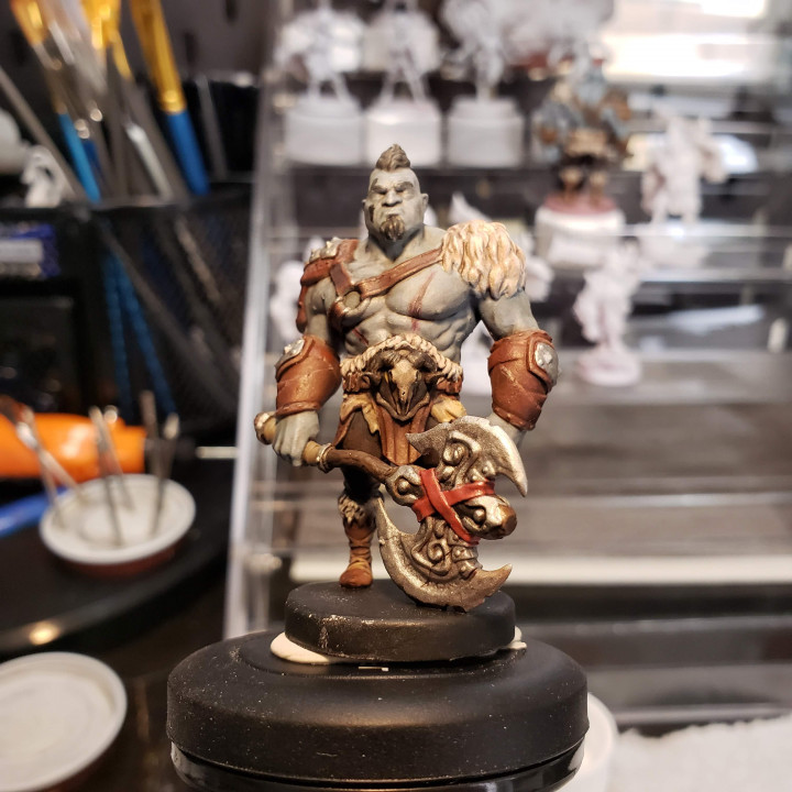 3D Printable Goliath Barbarian Type A (With Hair) w/ Modular Hands + 4 ...