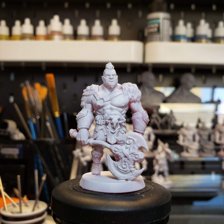 3D Printable Goliath Barbarian Type A (With Hair) w/ Modular Hands + 4 ...