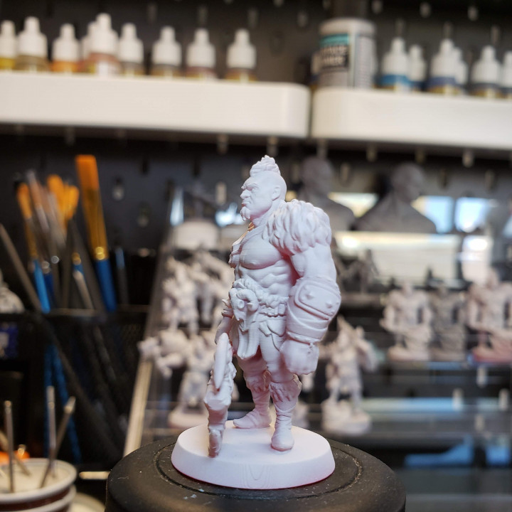 3D Printable Goliath Barbarian Type A (With Hair) w/ Modular Hands + 4 ...