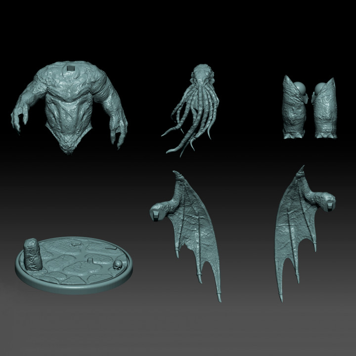 3D Printable Star Spawn of Cthulhu Big Scale & Miniature by Toni ...