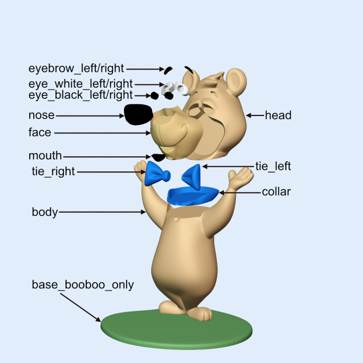 3D Printable Boo-Boo Bear by Steve Solomon