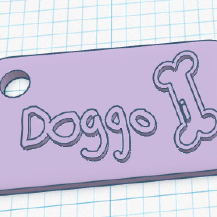 3D Printable doggo dog tag by Laura Klusendorf