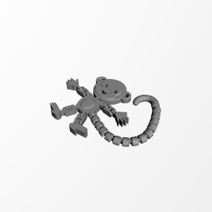 3D Printable Flexi Articulated Monkey by Michael Grugel