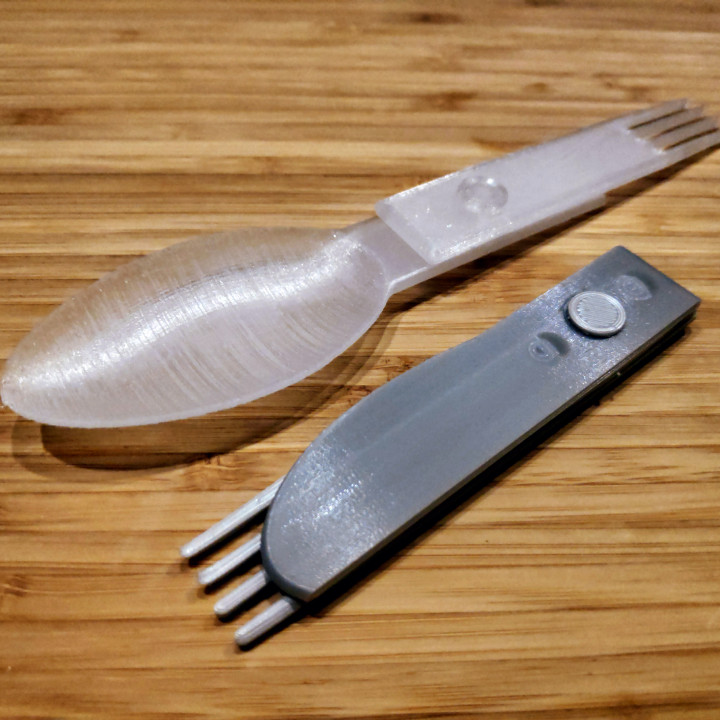 3D Printable The Luha (Folding Spork) by Kalle-Iivari Mononen