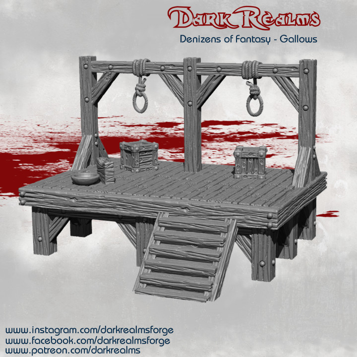 3D Printable Dark Realms Denizens of Fantasy - Gallows by Dark Realms Forge