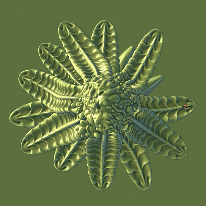 3D Printable Tabletop plant: Sentinel (Alien Vegetation 20) by GrimGreeble