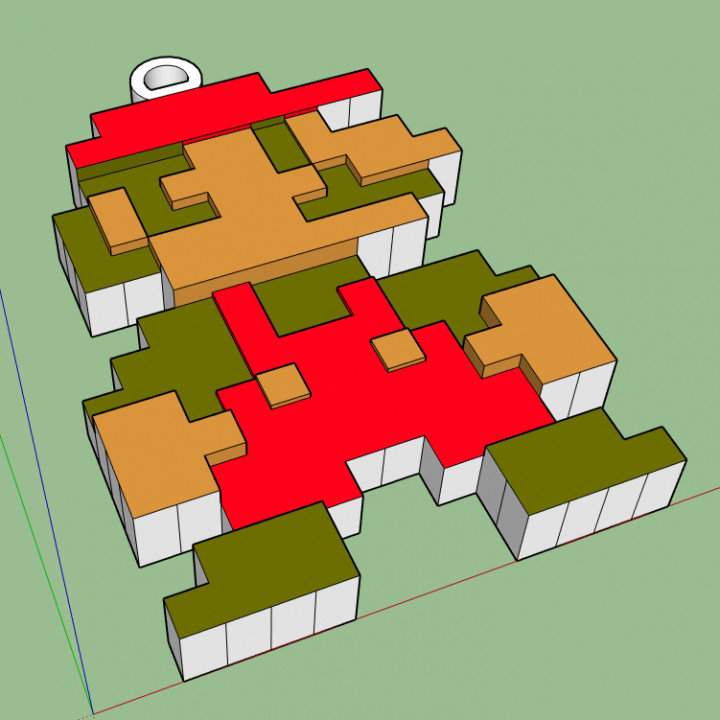 3D Printable Mario 3D pixel by Gamest23