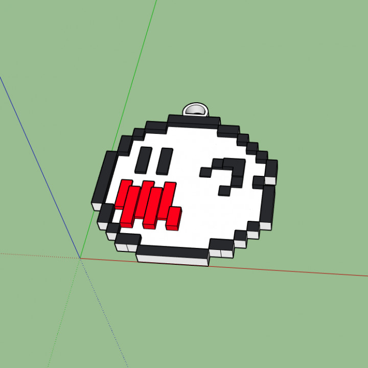 3D Printable Boo Mario 3D Pixel by Gamest23