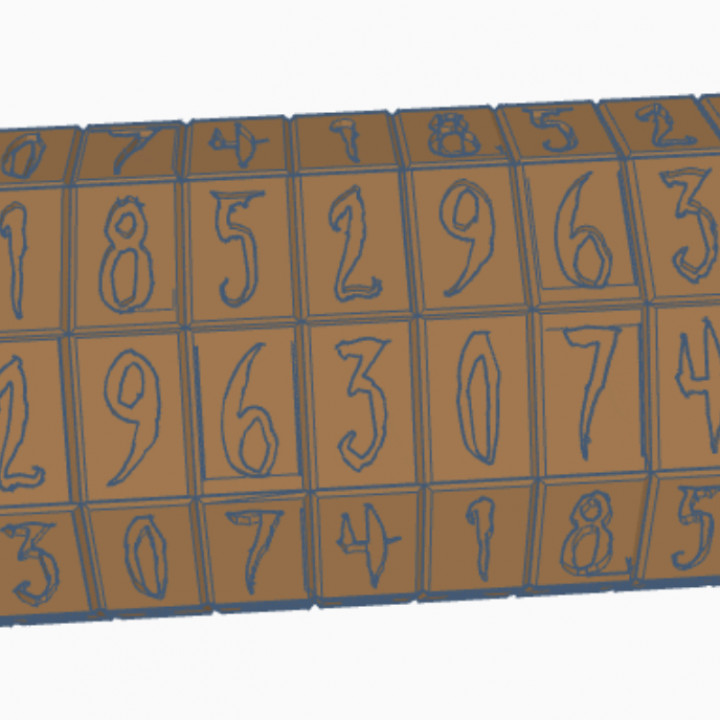 3D Printable 9-wheel Kryptex by Jeremy Reeder