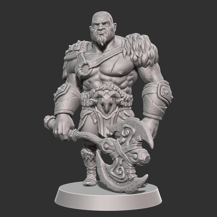 3D Printable Goliath Barbarian Type A (Bald) w/ Modular Hands and 4 ...
