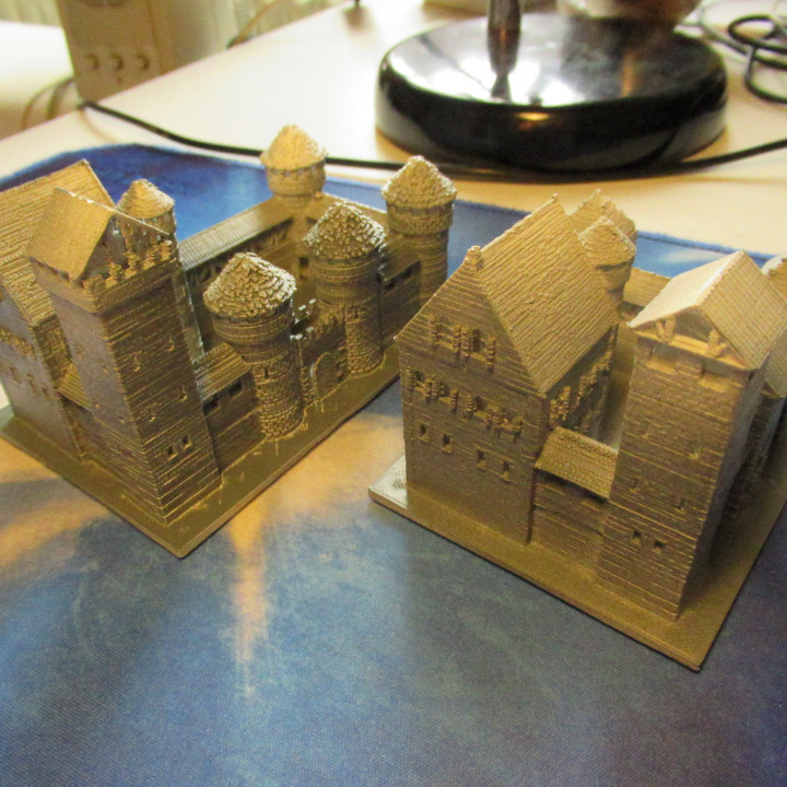 3D Printable Two Castle Paperweights in 1:288 Scale by Alf Scherer