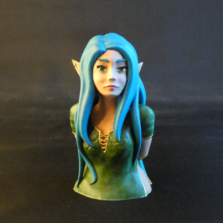 3D Printable Elven girl bust by Jukka Seppänen