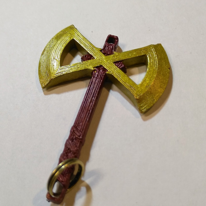 3D Printable Great Axe Keychain by WubWubOne