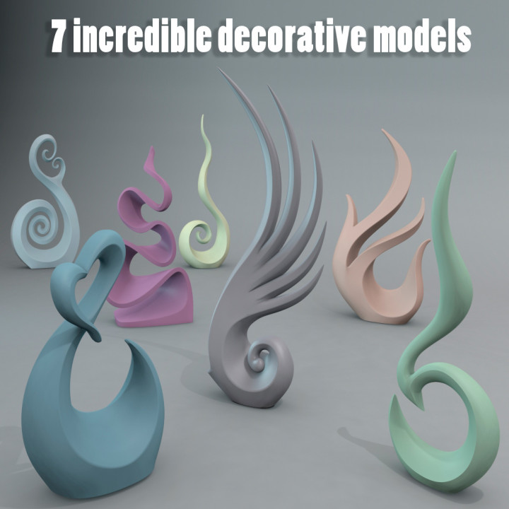 3D Printable Sculpture decorative Bundle by Ignacio Sastre