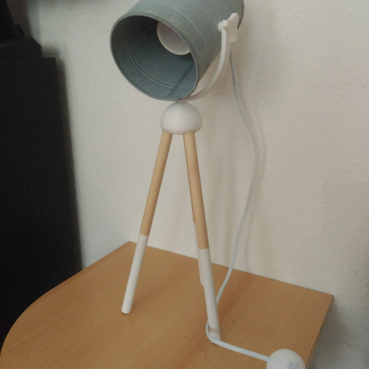 3D Printable Tripod wood legs lamp by Santiago
