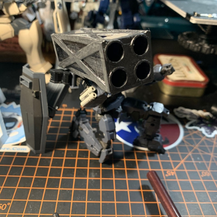 3D Printable Quad missile launcher 1/144 scale (loose missiles) by Nos Fox