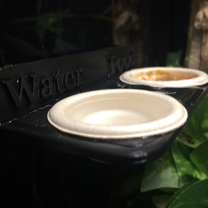 3D Printable Terrarium Food and Water Holder by Cooper Thorne