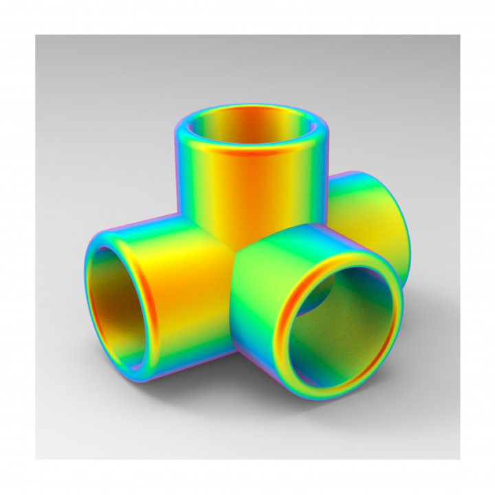 3D Printable Connection for 3/4 pvc pipes by Adrian Garcia Urbina