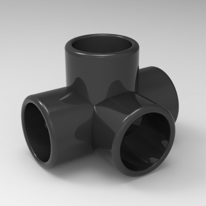 3D Printable Connection for 3/4 pvc pipes by Adrian Garcia Urbina