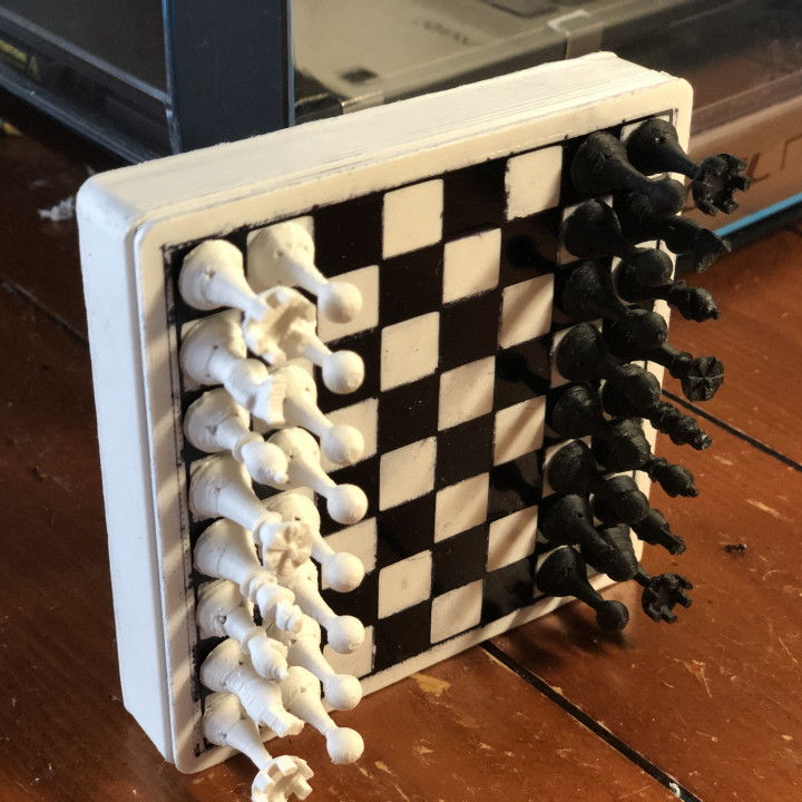 3D Printable Mini *Magnetic* Chess Set by Jack Bosley