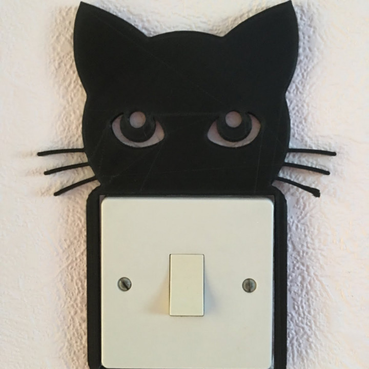 3D Printable Cat Light Switch Frame by Paris