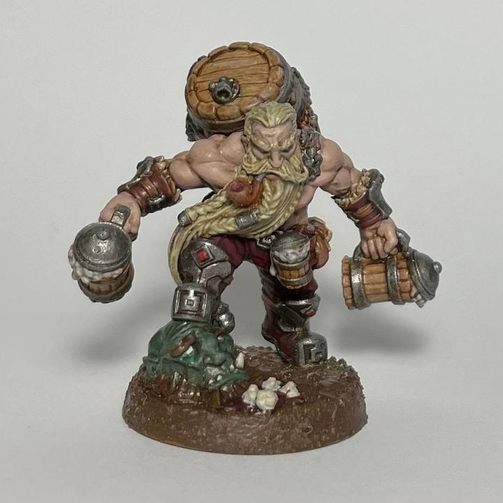 3D Print of Gino the Brewmaster - Dwarven Oathbreakers Hero by ruiwo