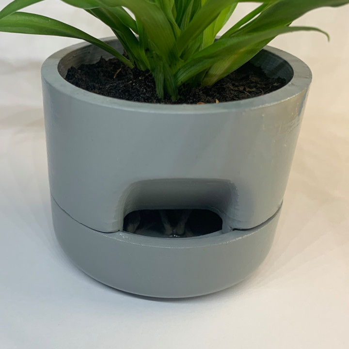 3D Printable Simple Self Watering Plant Pot by H B