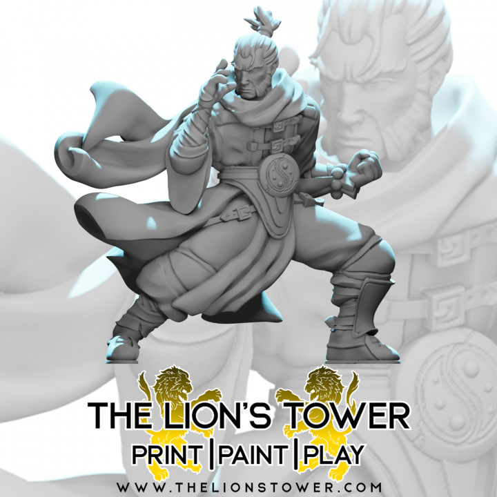 3D Printable Male RPG Monk - Human, Elf, Half Orc, Tiefling - 32mm ...