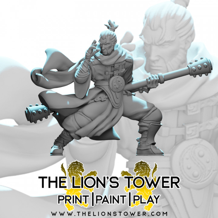 3D Printable Male RPG Monk - Human, Elf, Half Orc, Tiefling - 32mm ...