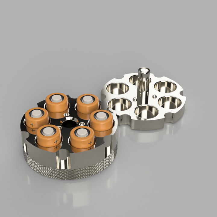 3D Printable CR2 Battery Barrel Container by Brian Phillips