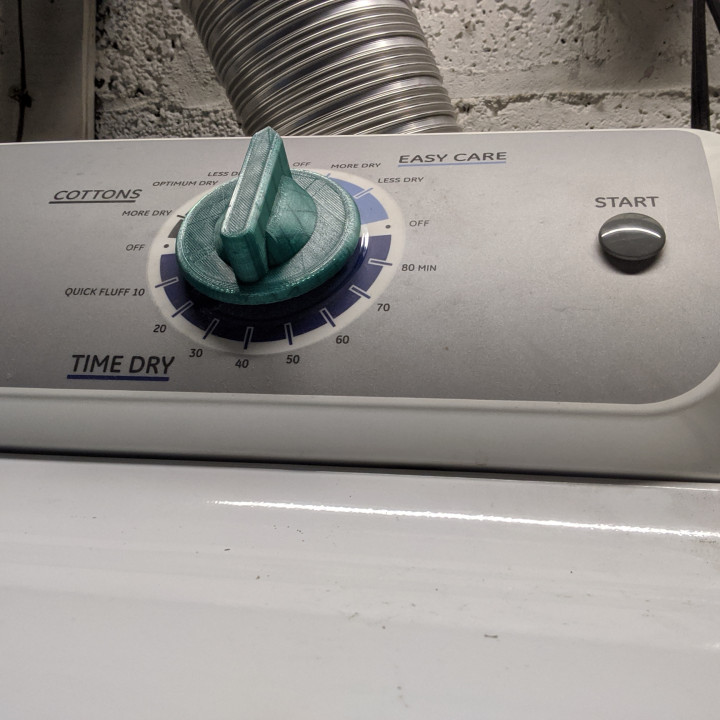 3D Printable GE Clothes Dryer Control Knob by Chris Deblass