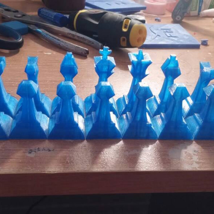 3D Printable Low-Poly Styled Chess Set by Mike S
