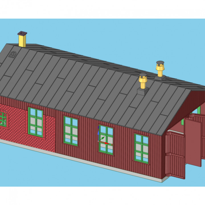 3D Printable Two Stall Engine House by Jaroslav Ivanov