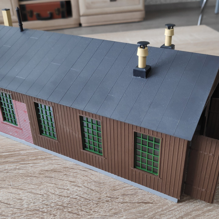 3D Printable Two Stall Engine House by Jaroslav Ivanov