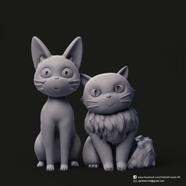 3D Printable Jiji & Lily (Kiki's delivery service) by Patrick