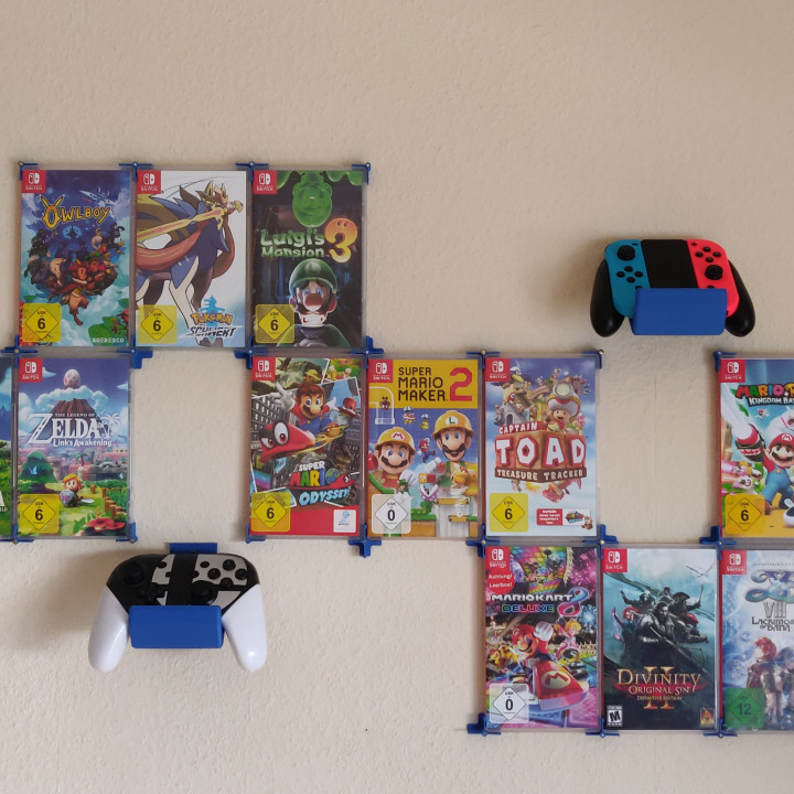 3D Printable Nintendo Switch Game Wallmount by Frank Seel
