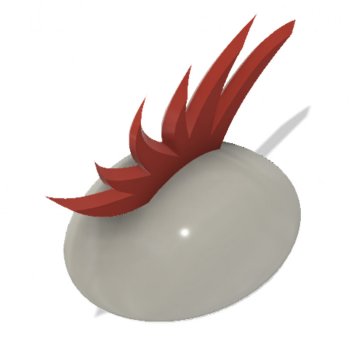 3D Printable Rooster Comb (Egg Hat) by Tunc
