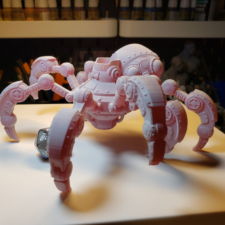 3D Printable Giant Steampunk Mech Spider (15mm based mini mountable ...