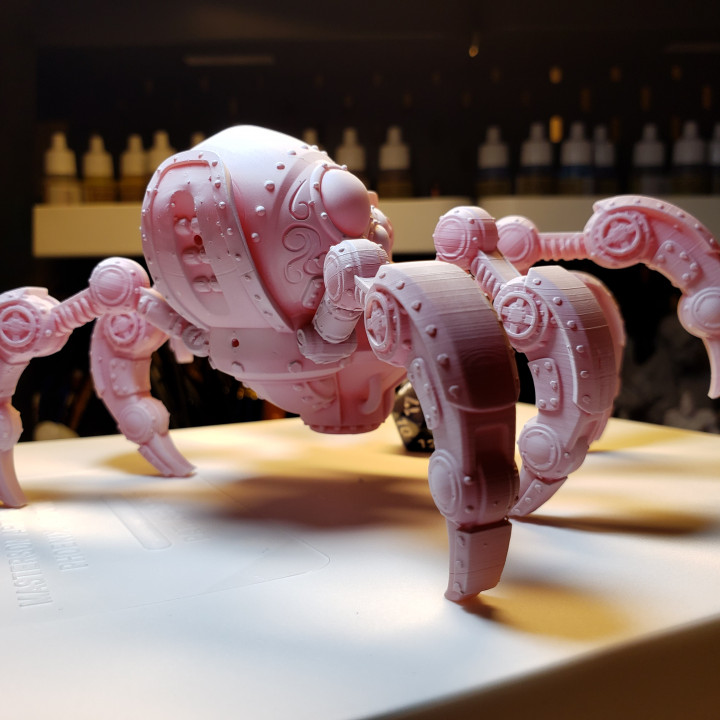3D Printable Giant Steampunk Mech Spider (15mm based mini mountable ...