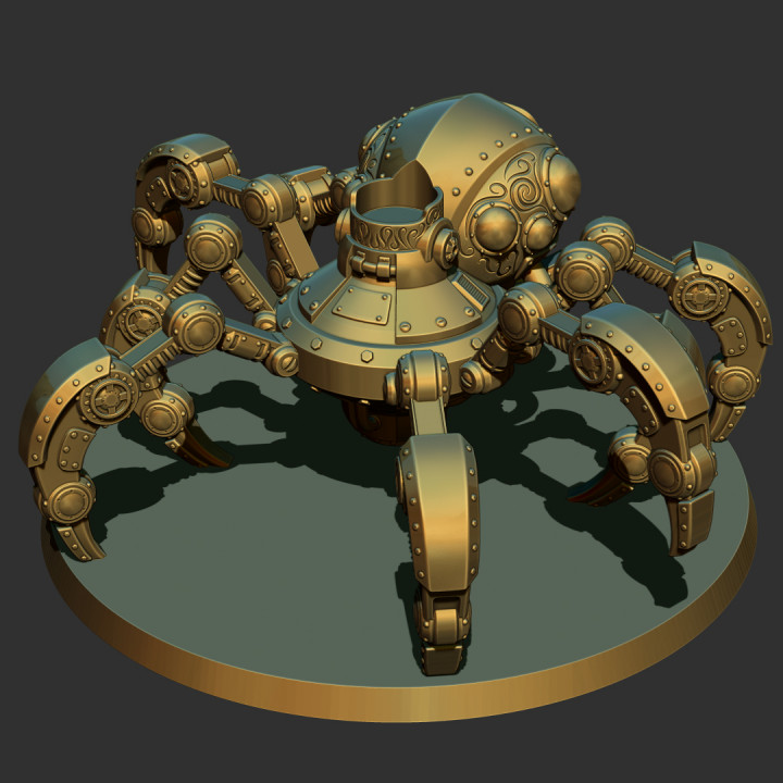3D Printable Giant Steampunk Mech Spider (15mm based mini mountable ...